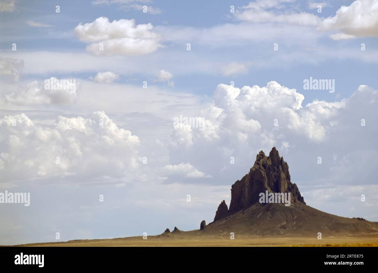 Landscape of the rugged landform of Shiprock, New Mexico, USA; New ...