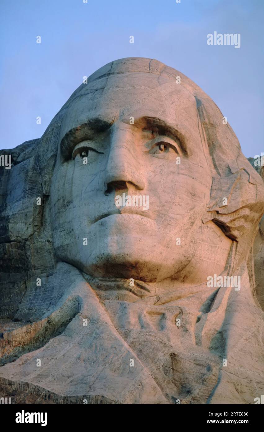 George Washington's face on Mount Rushmore National Monument; Keystone ...