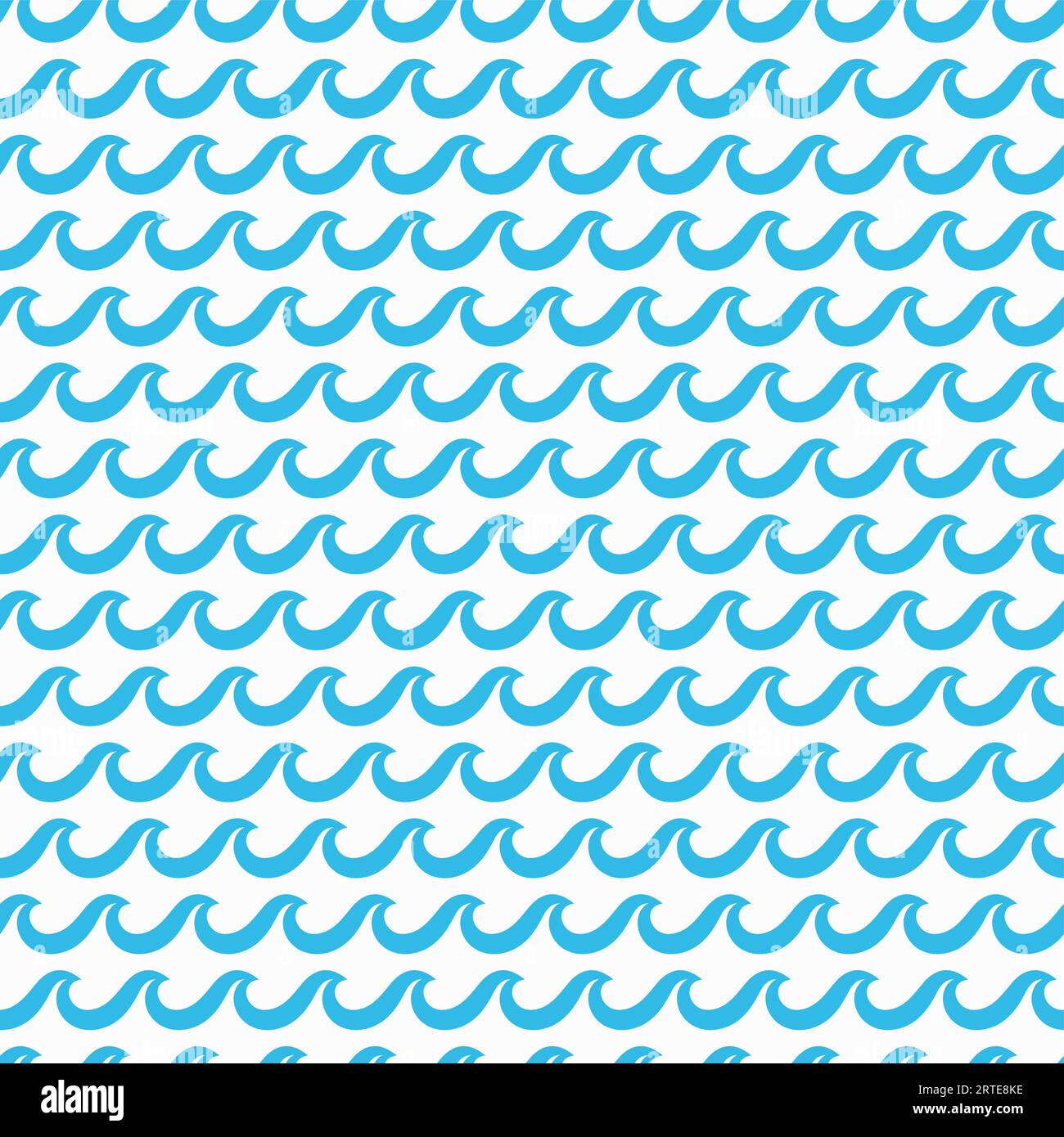 Sea and ocean surf wave seamless pattern. Blue water curves vector ...