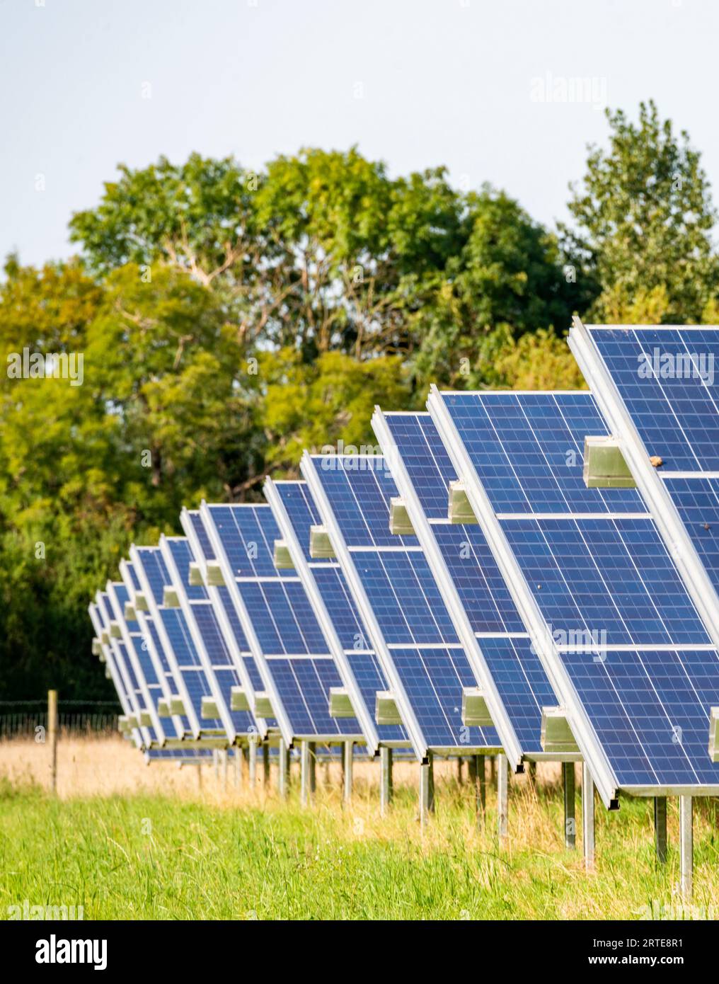 Solar panel array in british countryside hi-res stock photography and ...