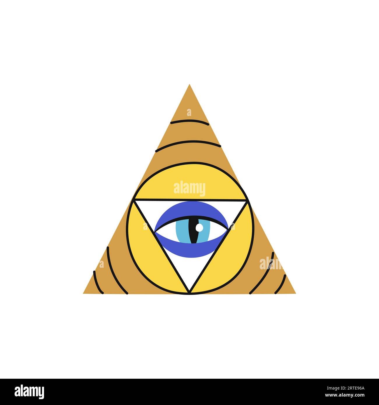 Cartoon eye magical esoteric religion mystical sign in triangle shape ...