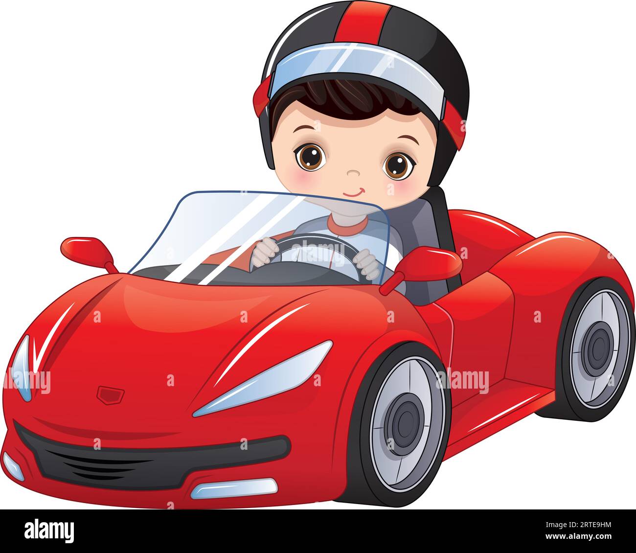 Cartoon race car driver boy hi-res stock photography and images - Alamy
