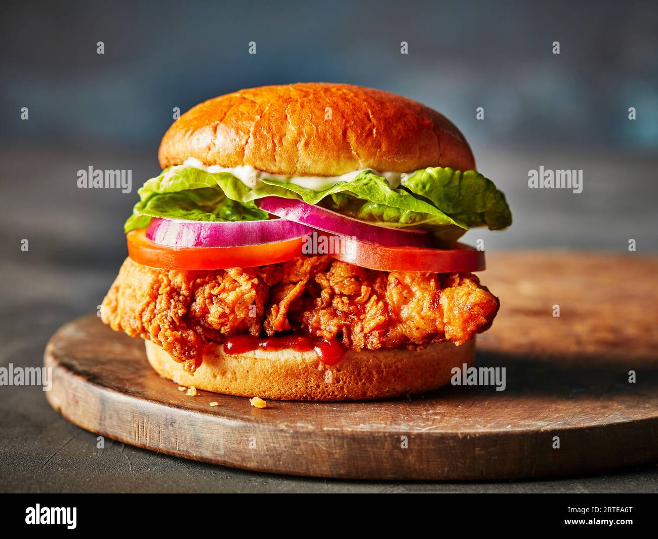 Fried Chicken Sandwich Stock Photo - Alamy