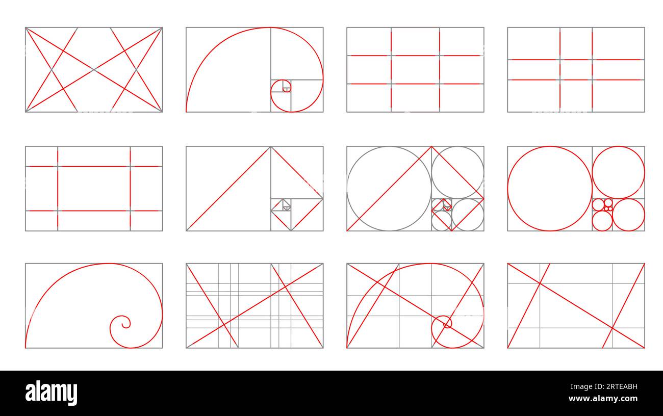 Golden Ratio Proportions Fibonacci Frames Composition Patterns Or