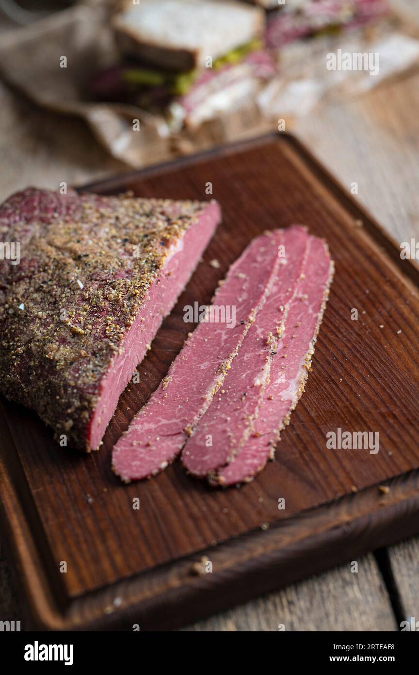 Pastrami cuts hi-res stock photography and images - Alamy