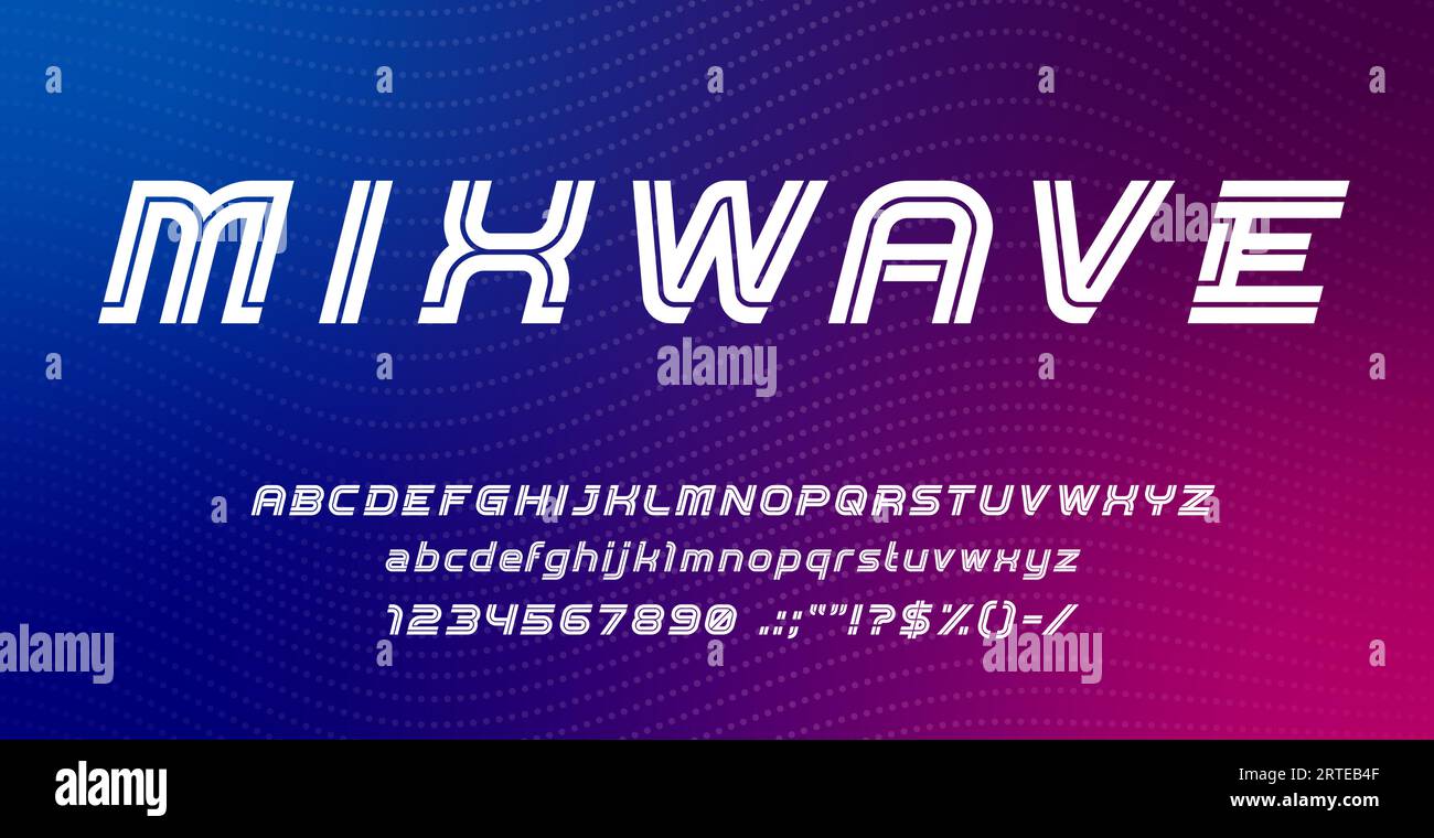 DJ musical font, type, typeface alphabet letters, numbers and signs ...