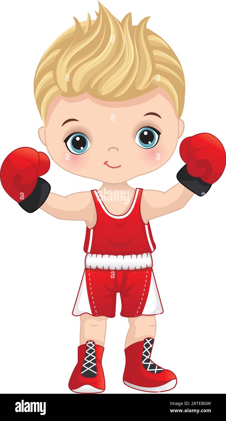 Vector Cute Little Boy Boxing Stock Vector Image & Art - Alamy