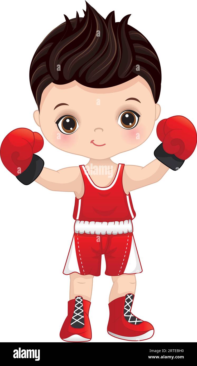 Vector Cute Little Boy Boxing Stock Vector Image & Art - Alamy
