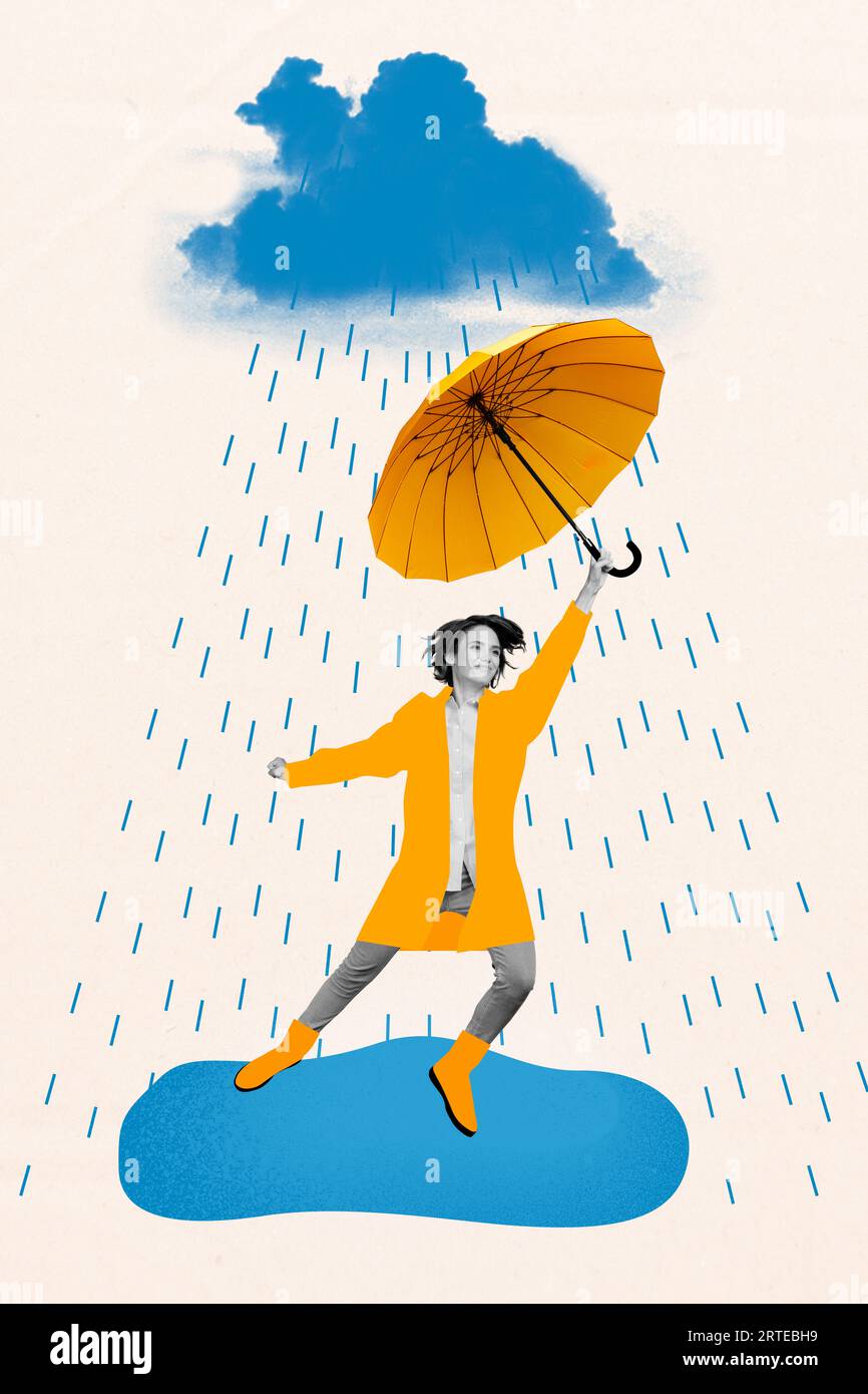 Girl Dancing In The Rain Drawing