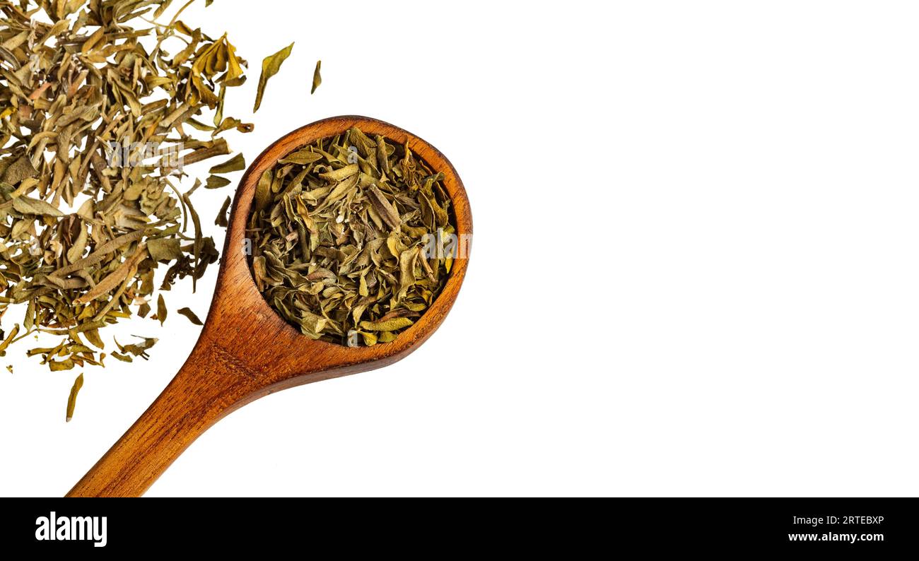 Ruta graveolens - Dried rue leaves in the spoon Stock Photo - Alamy