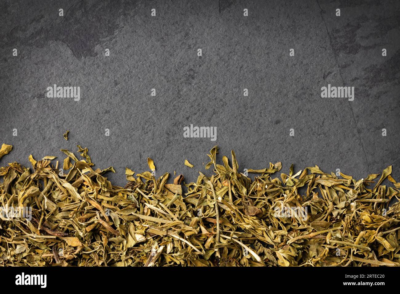 Ruta graveolens - Pile of dry rue leaves Stock Photo - Alamy