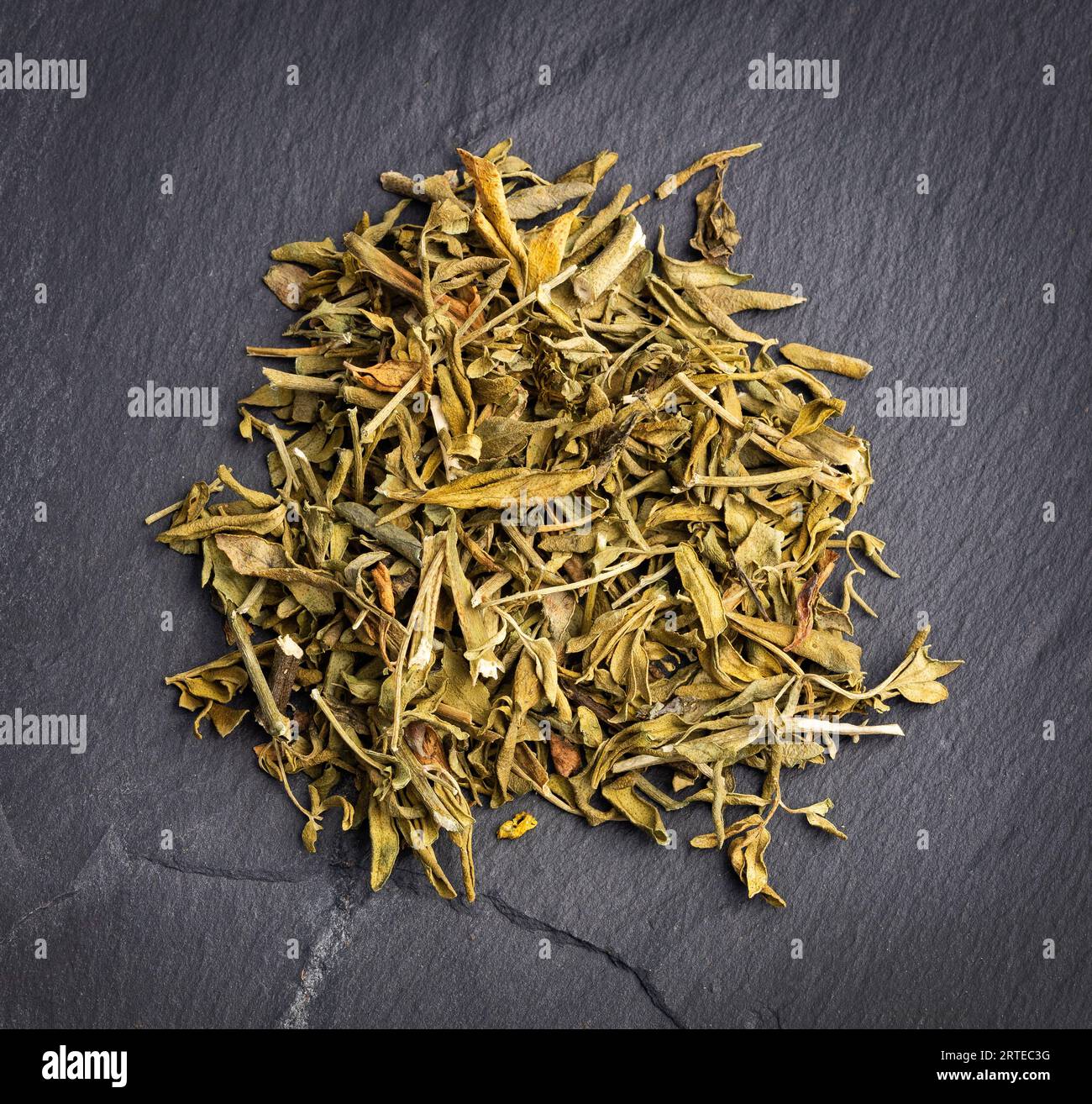 Ruta graveolens - Pile of dry rue leaves Stock Photo - Alamy