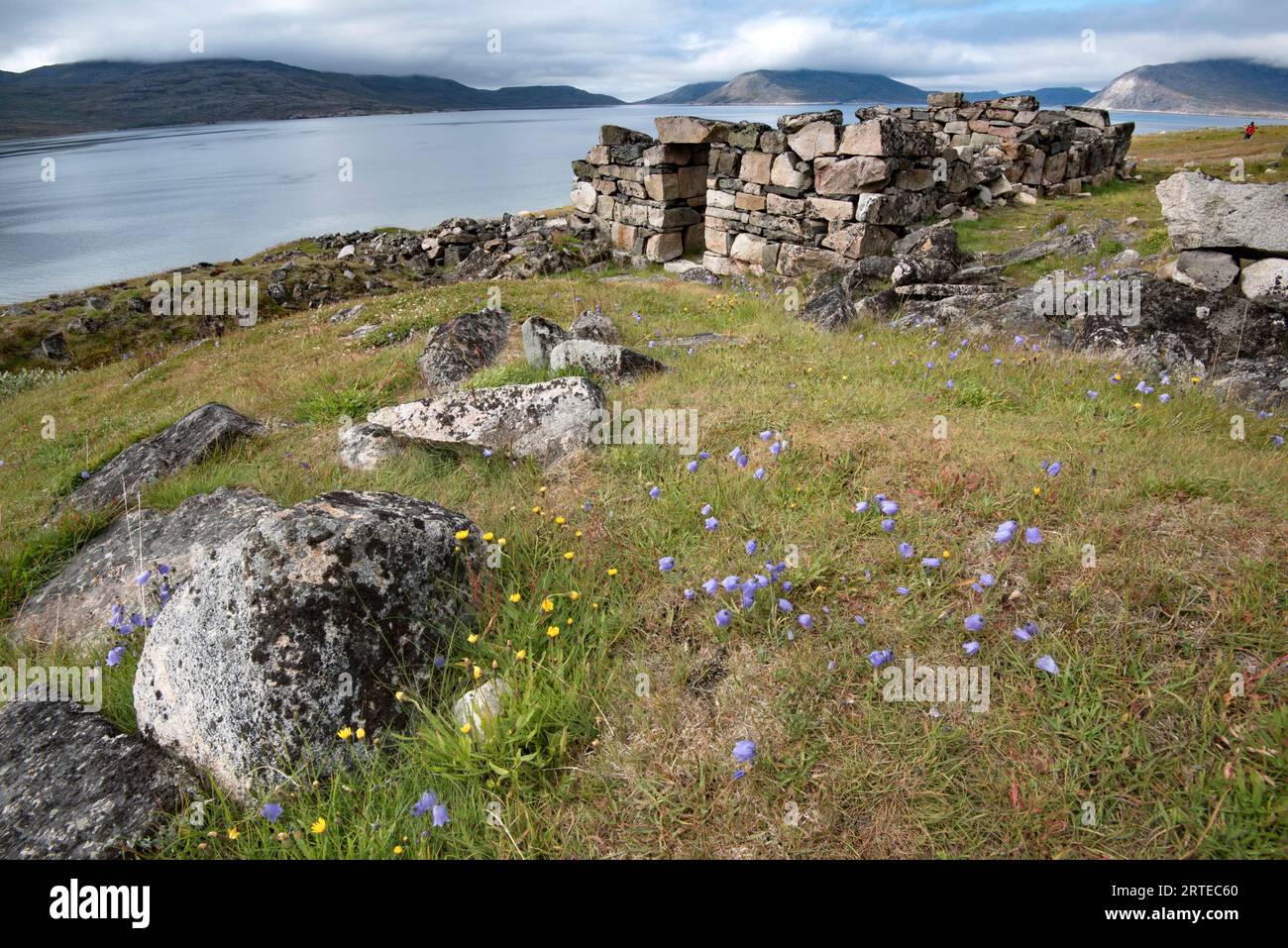Scenic view of the archaeological site of Hvalsey, near Qaqortoq, at ...
