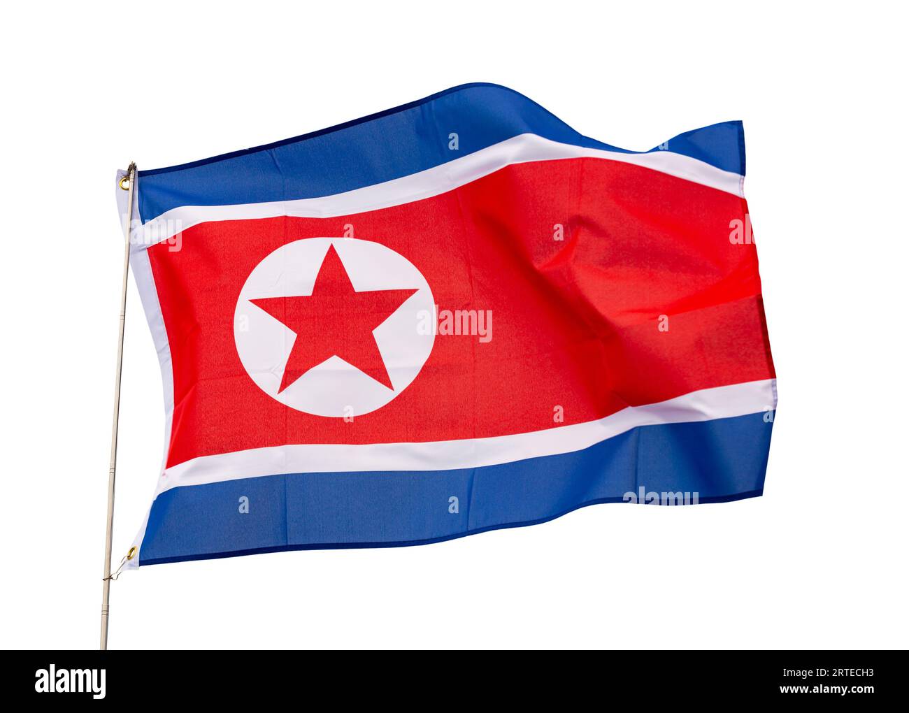 Waving Flag of Nord Korea Stock Photo - Alamy