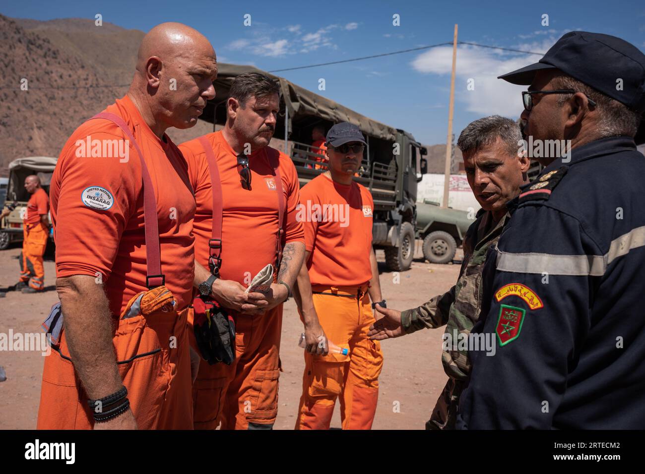 Simon Foster (L1), members of the ISAR, rescue team deployed from the ...