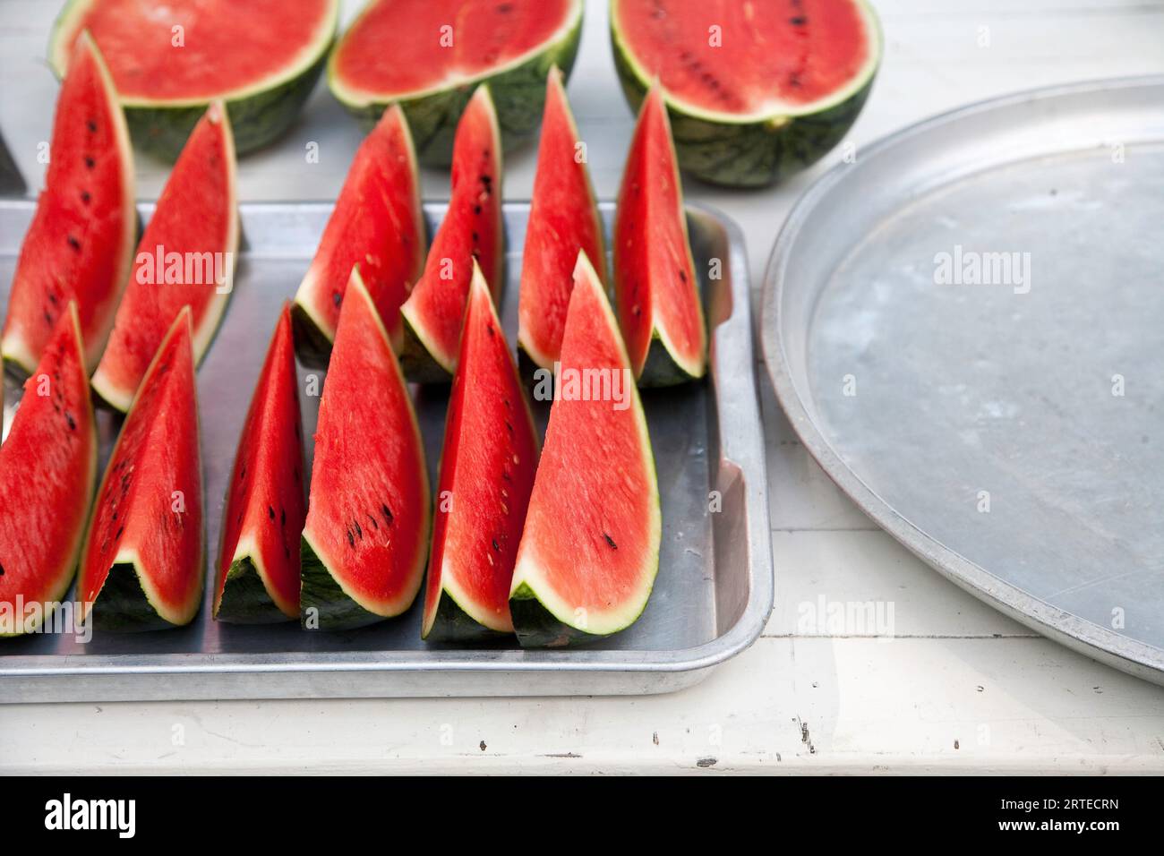Watermelon halves hi-res stock photography and images - Alamy
