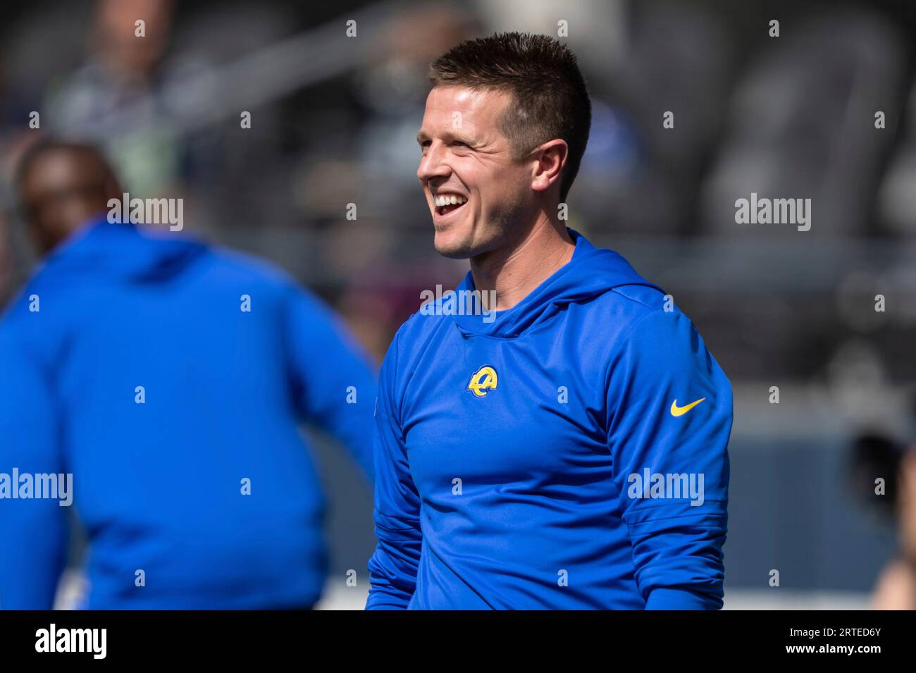Los Angeles Rams offensive coordinator Mike LaFleur is pictured during ...