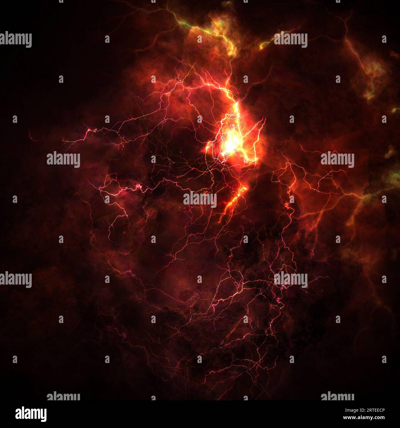 Fire and Thunder and electric style with spark concept design on black ...