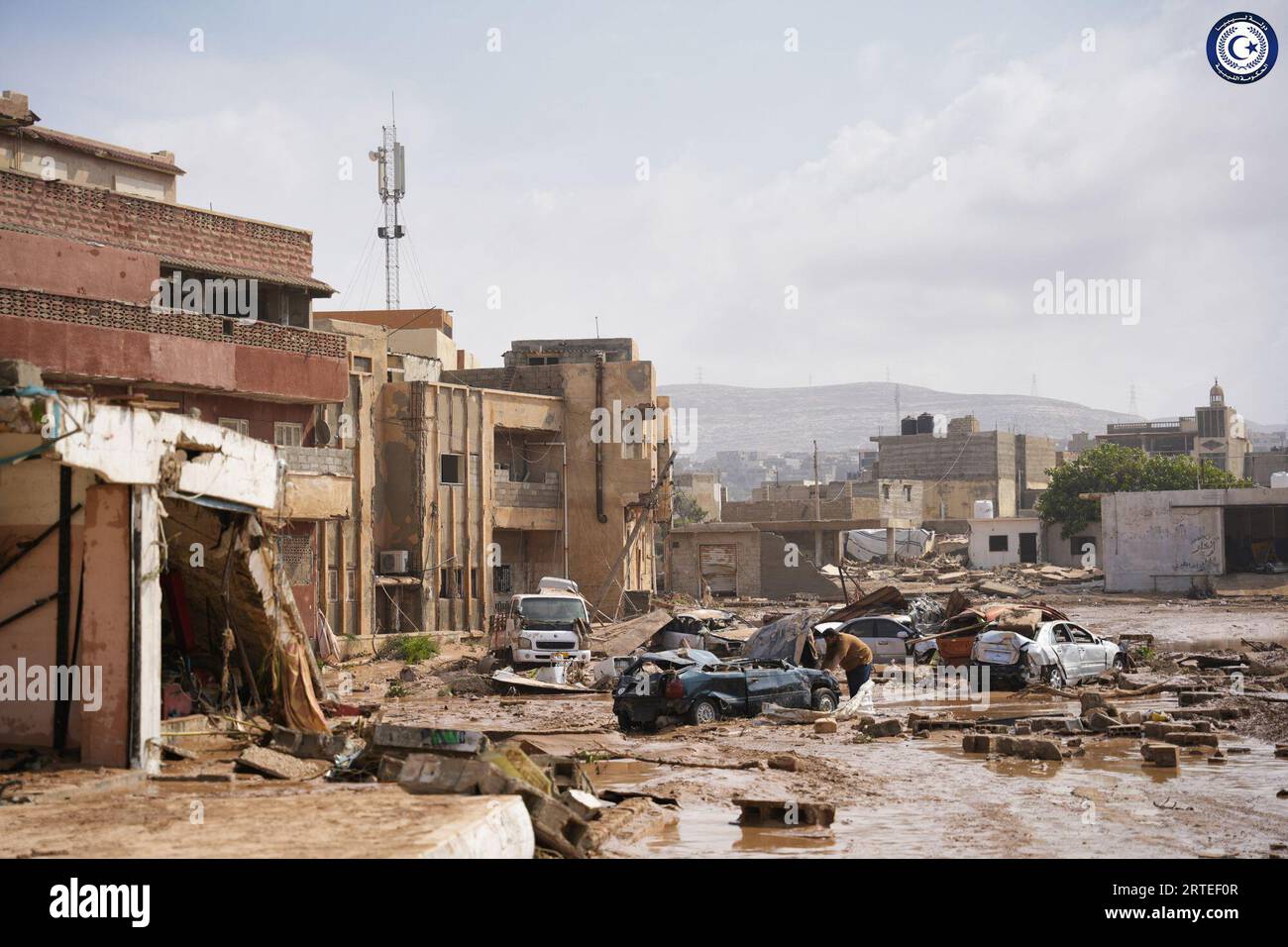 Derna, Libya. 12th Sep, 2023. Cars thrown around like toys as horrific ...