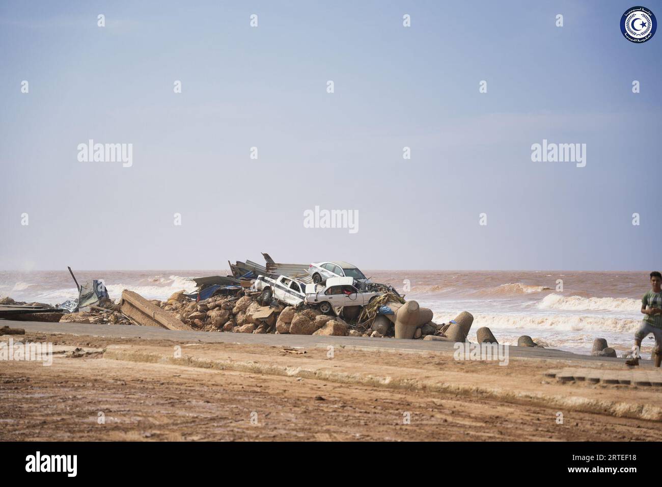 Derna, Libya. 12th Sep, 2023. Cars thrown around like toys as horrific ...
