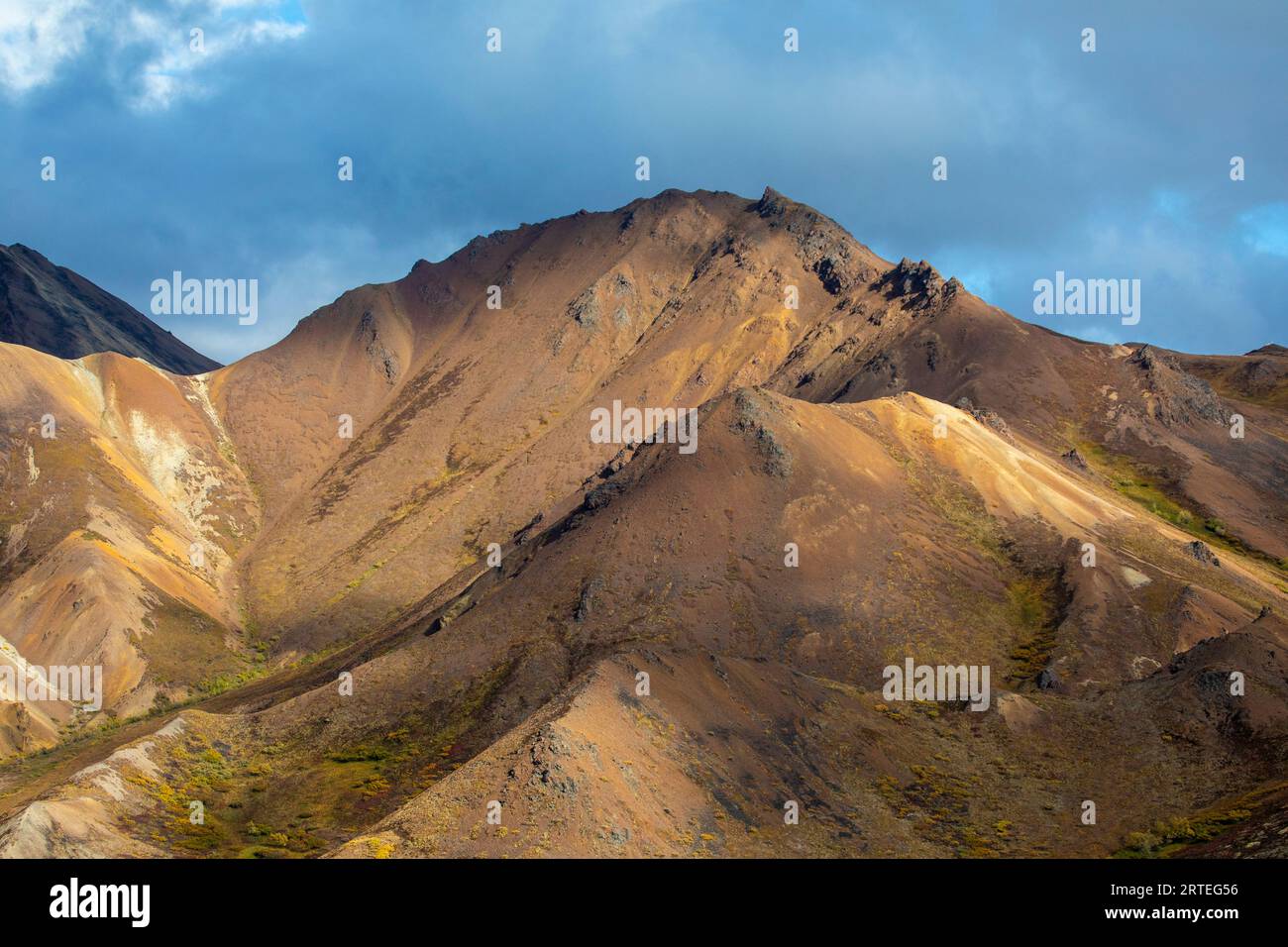 Multi colored mountains in Sable Pass, give sense to a previous active ...