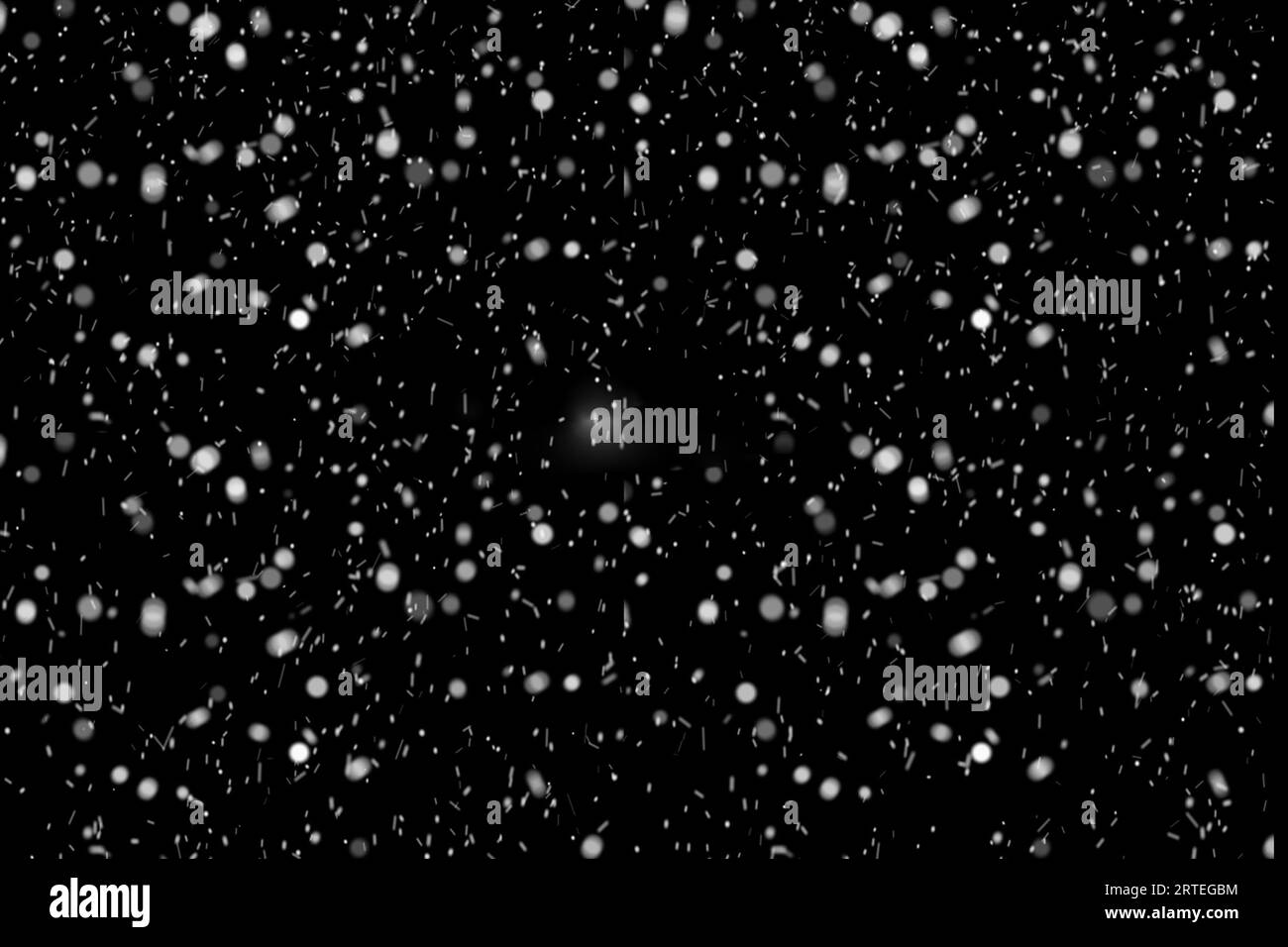 Snowflakes falling down on black background, heavy snow flakes isolated ...