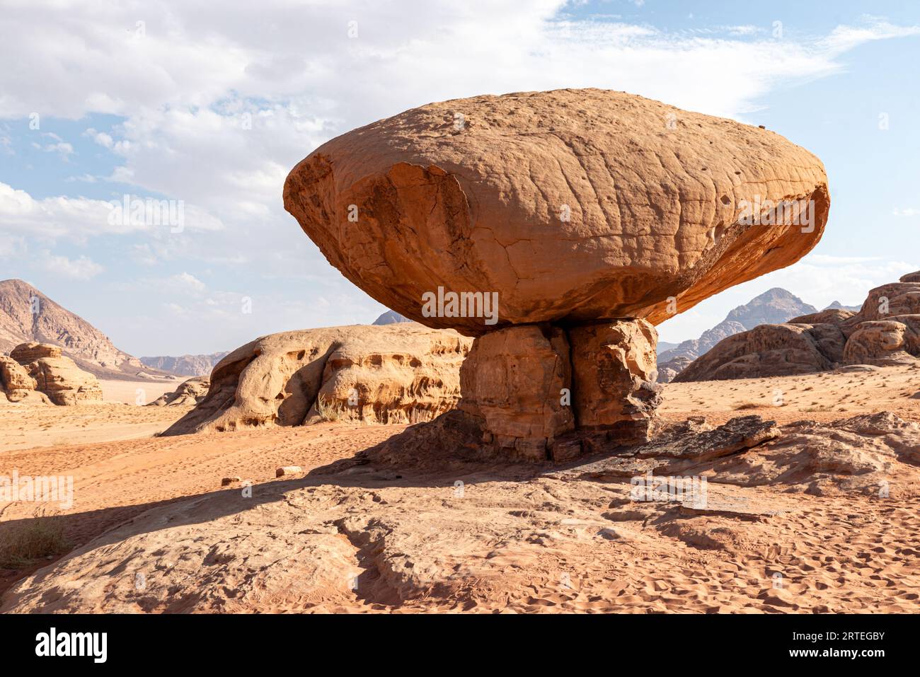 Mushroom Rock in Wadi Rum desert, Jordan Stock Photo - Alamy