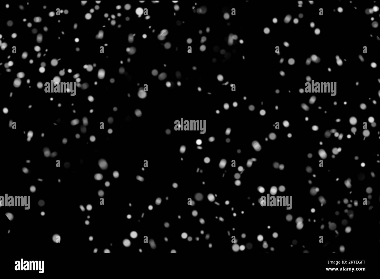 Snowflakes falling down on black background, heavy snow flakes isolated ...