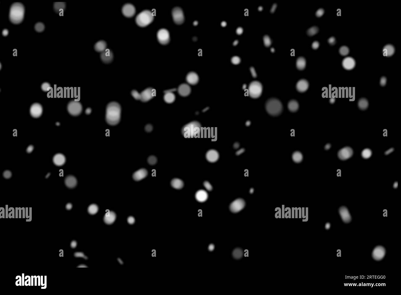 Snowflakes falling down on black background, heavy snow flakes isolated ...