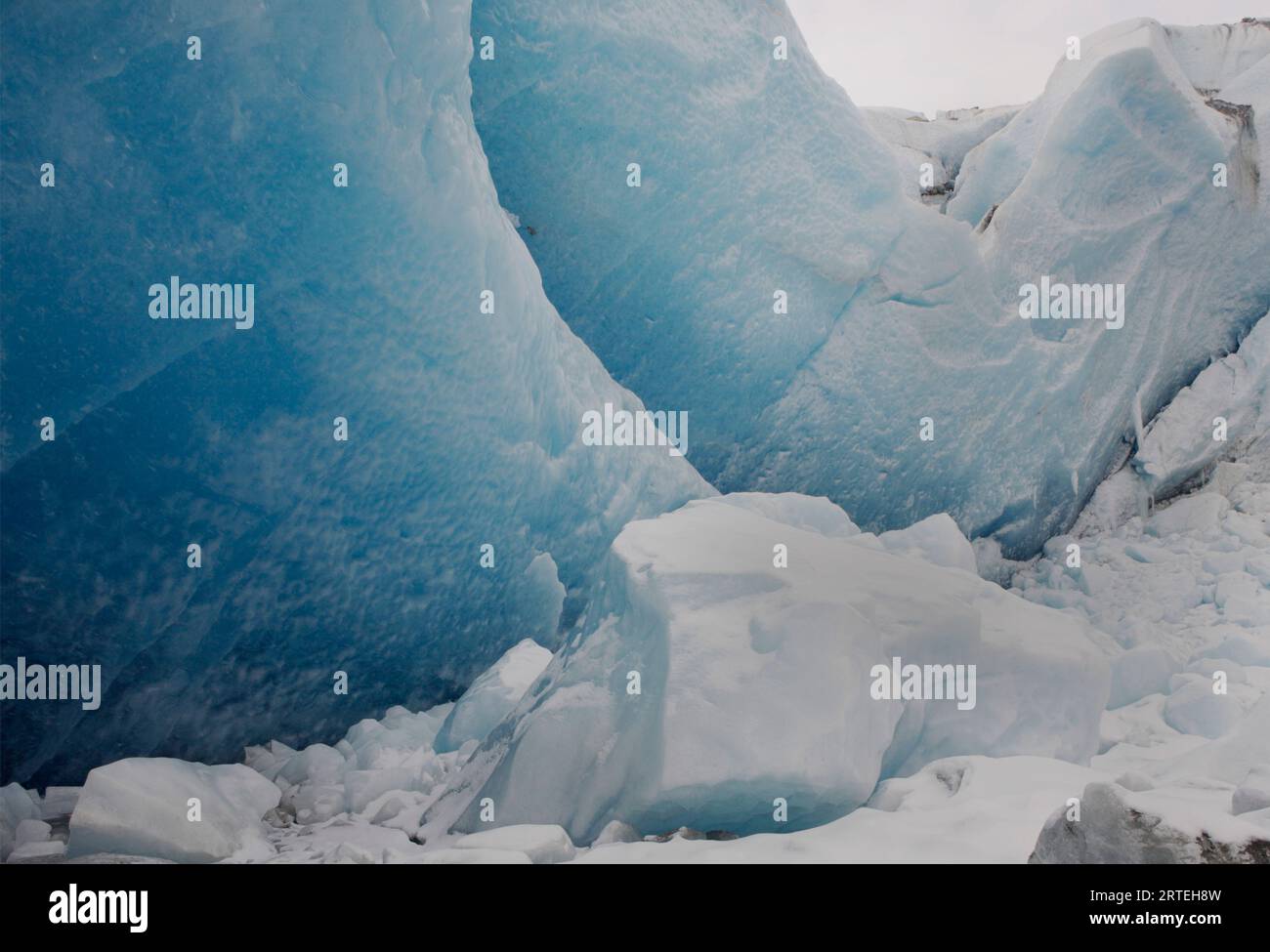 Ice tunnels and crevices in Mendenhall Glacier; Juneau, Alaska, United ...