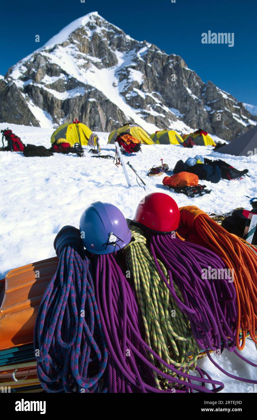 Base Camp on Kahiltna Glacier, jump off point to climb Mount Denali in ...