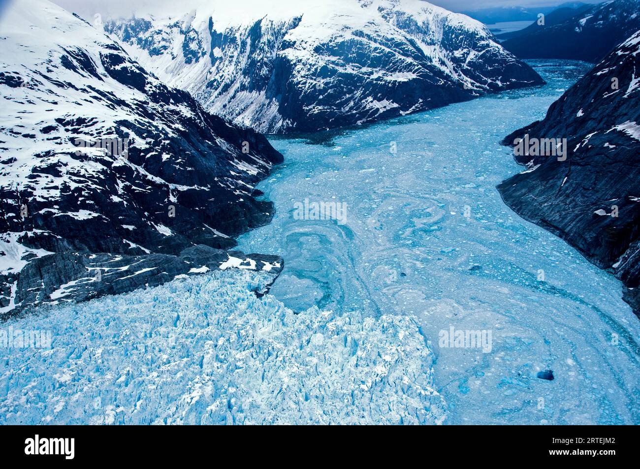 Le Conte Glacier spilling into Le Conte Bay, Alaska, USA; Alaska ...
