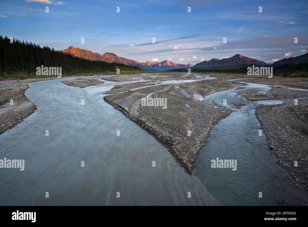 Teklanika River snakes through Denali National Park and Preserve ...