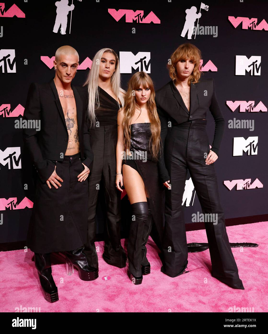 Newark, United Stated. 12th Sep, 2023. Performers Maneskin arrive on ...