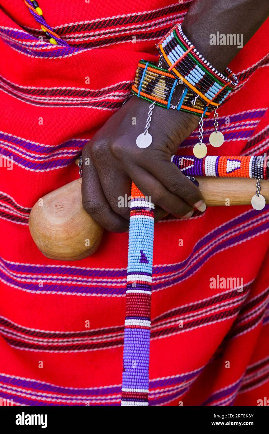 Hand and clubs of a Masai warrior; Masai Mara, Kenya Stock Photo - Alamy