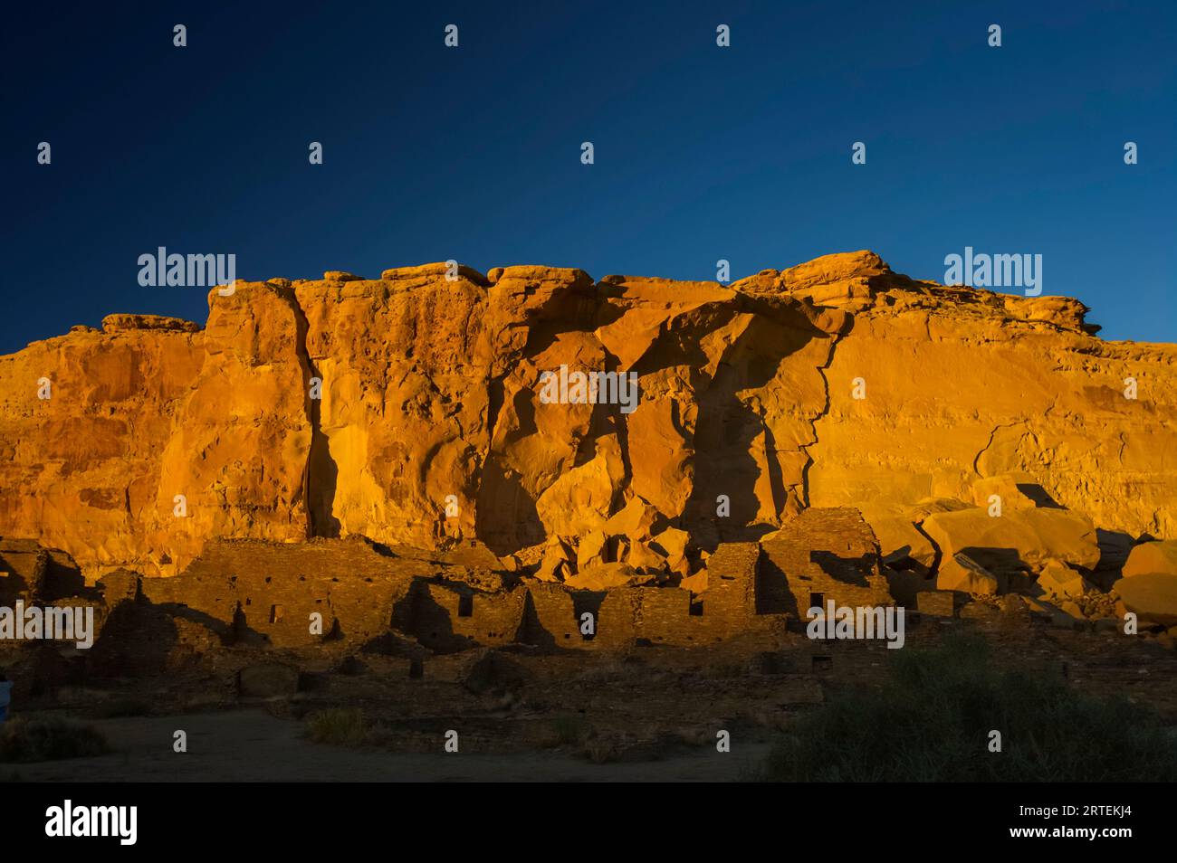 Restored buildings at Pueblo Bonito, Chaco Culture National Historical ...