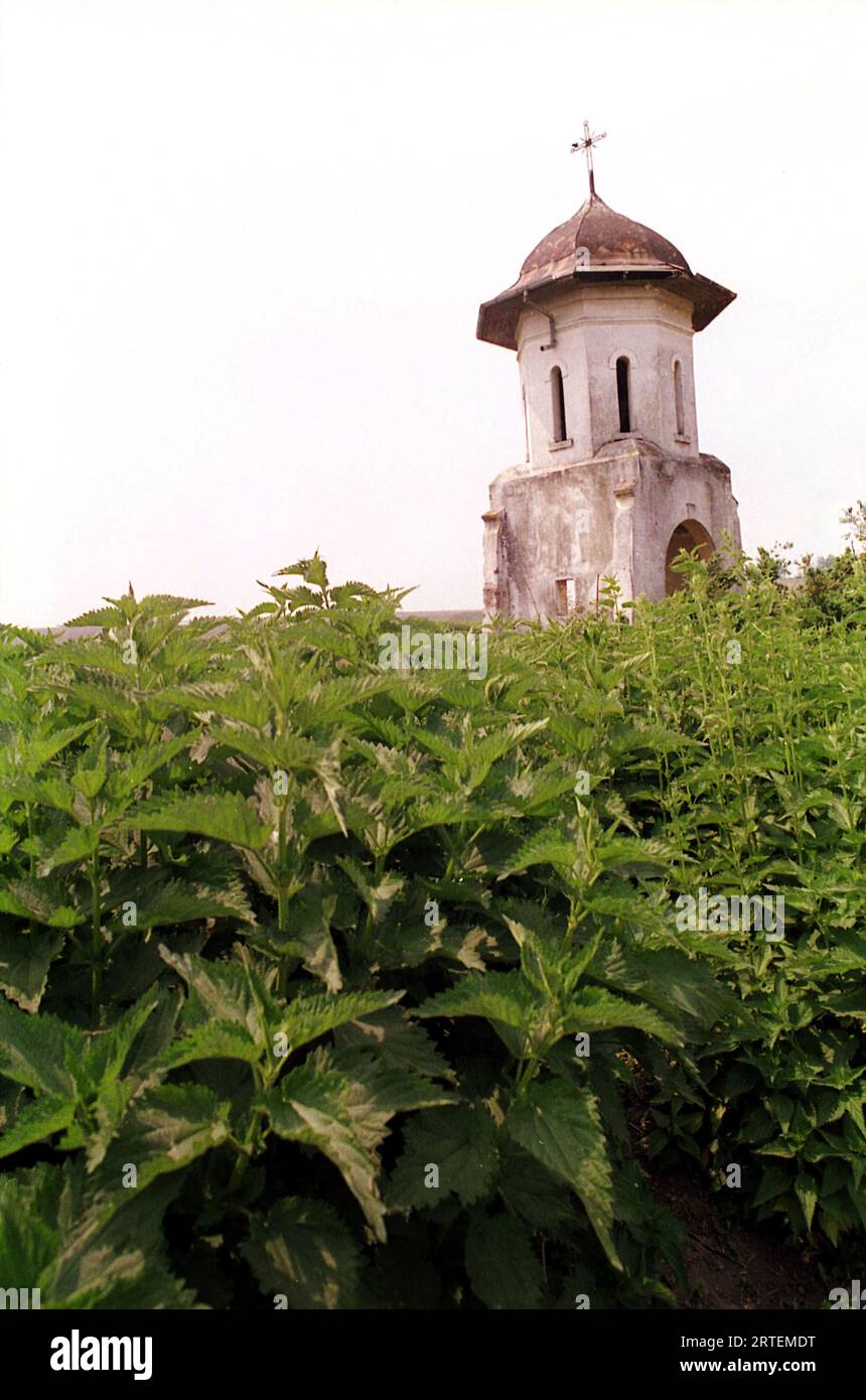 Măgureni, Calarasi County, Romania, 1990. Abandoned old church in a ...
