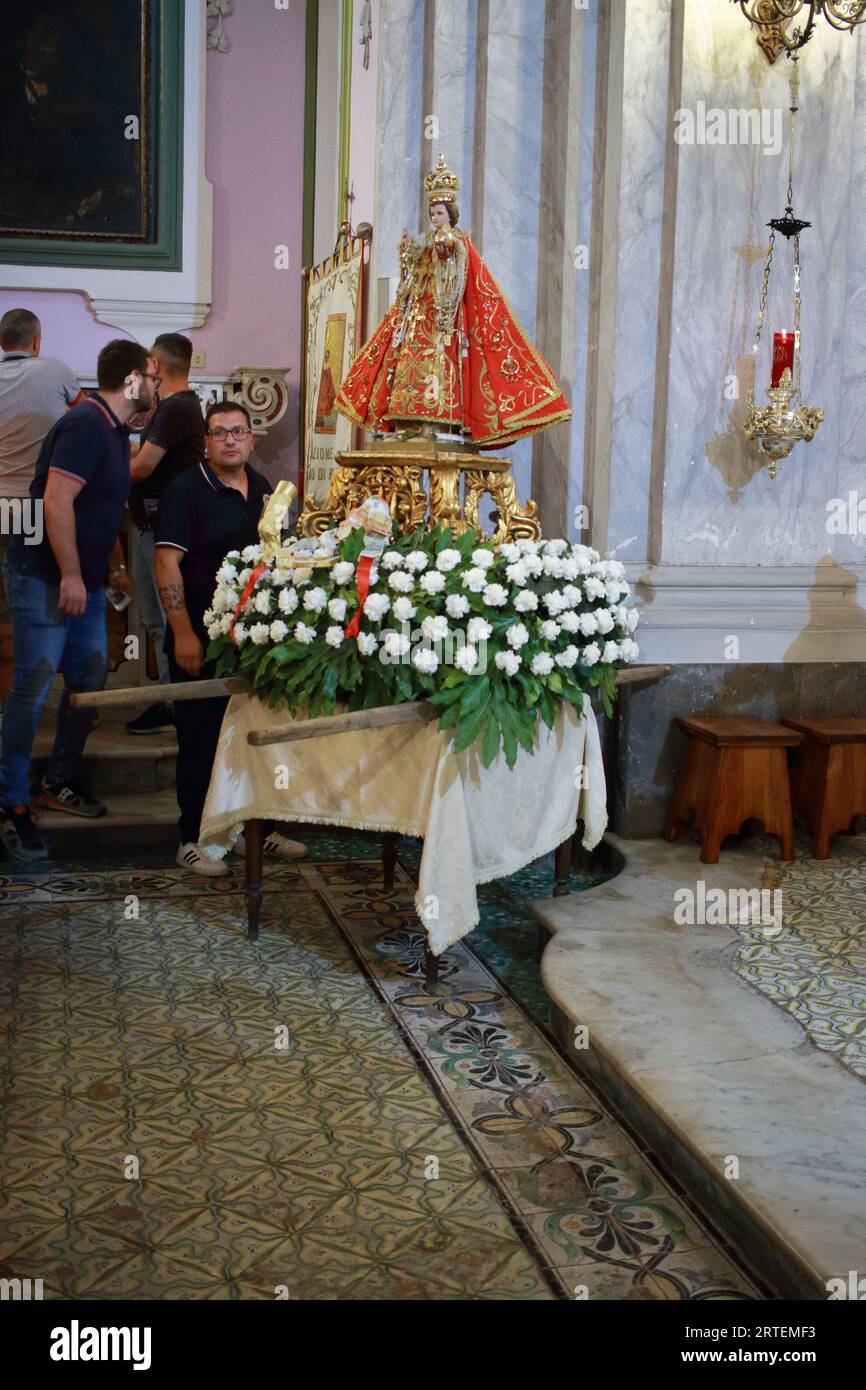 Pagani, Italy. 09th Sep, 2023. A procession of faithful leads through ...