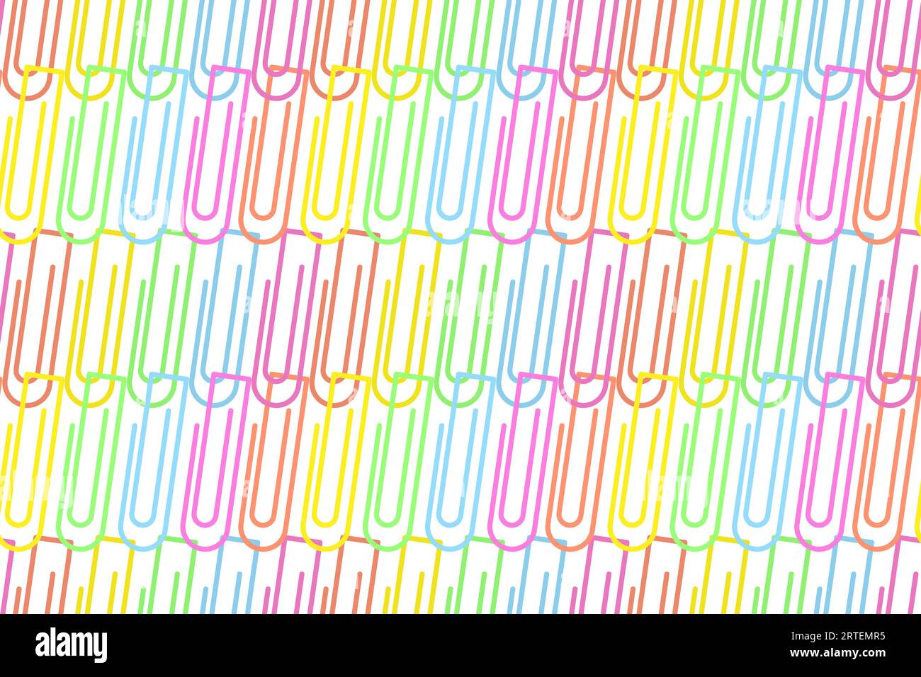 Vector endless pattern of bright colorful paper clips in trendy shades ...