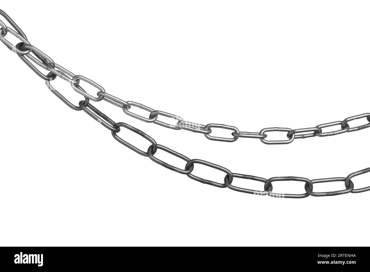 Two common metal chains isolated on white Stock Photo - Alamy