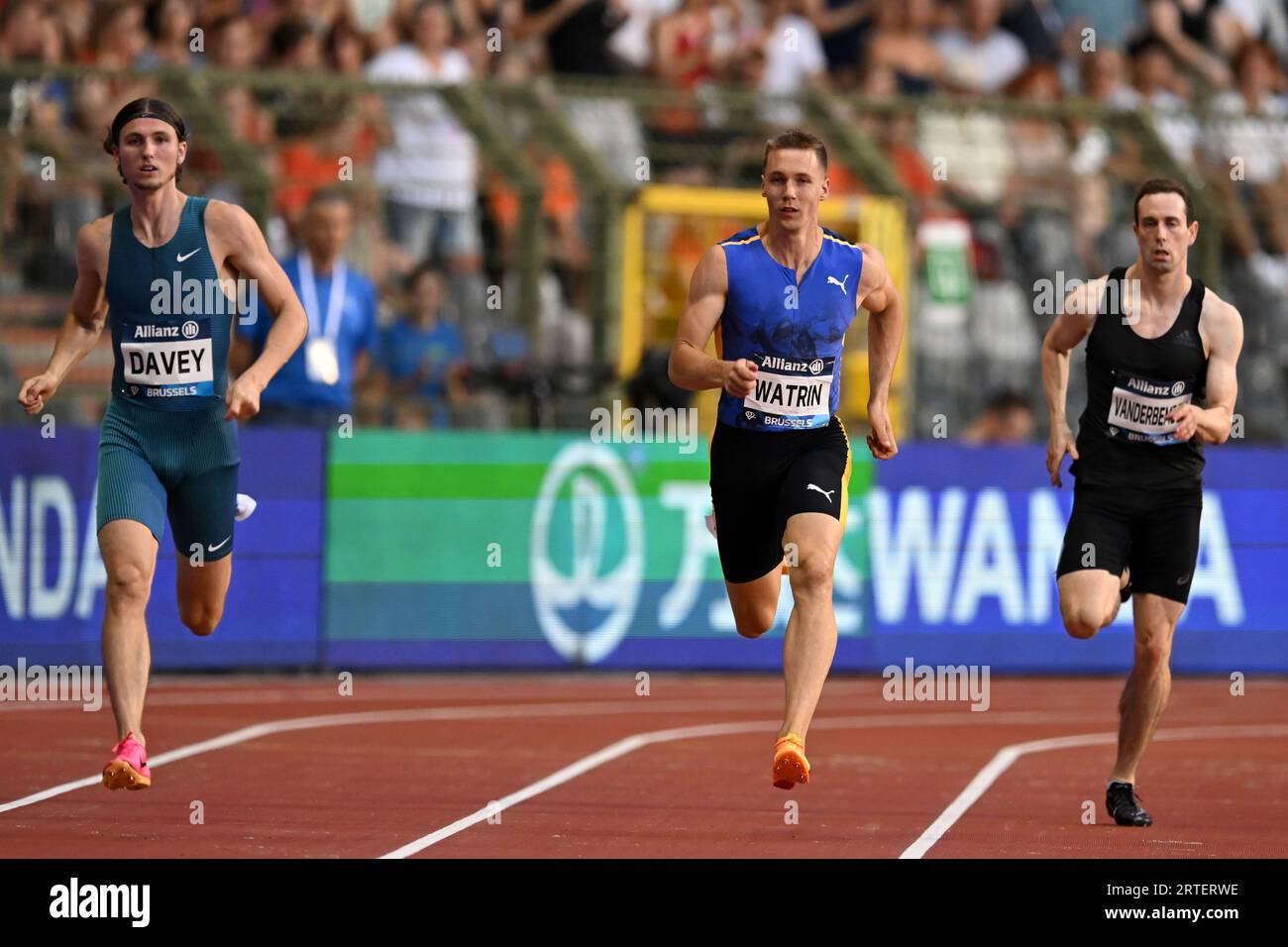 BRUSSELS - (l-r) Lewis Davey, Julien Watrin, Robin Vanderbemden during ...