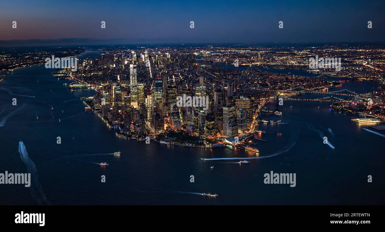 Aerial view of lower manhattan hi-res stock photography and images - Alamy