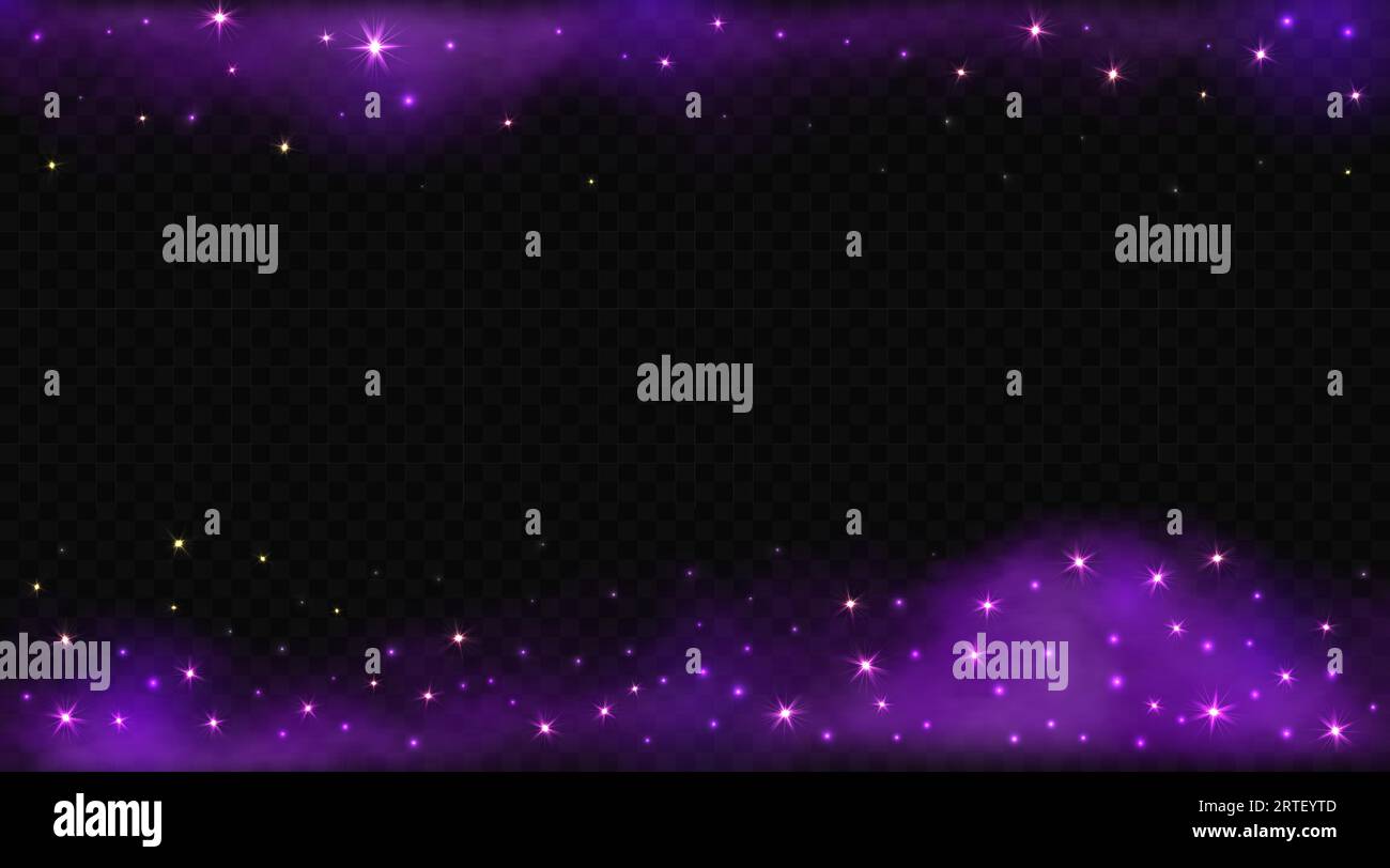 Bright glowing purple powder. Vector decorative border Stock Vector ...