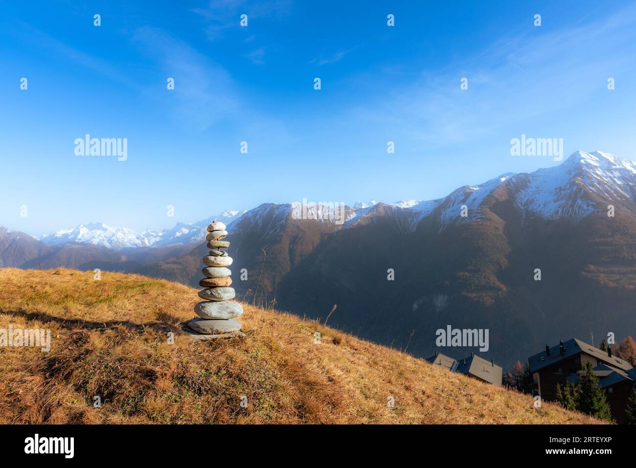 Pile of stones on a mountain top hi-res stock photography and images ...