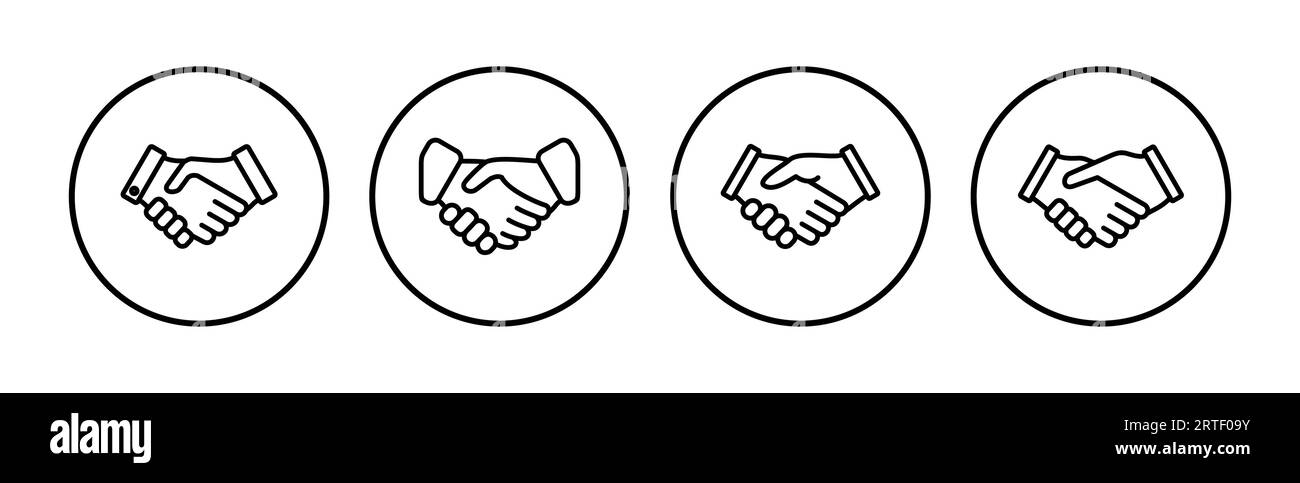 Hand shake icon vector. business handshake. contract agreement ...