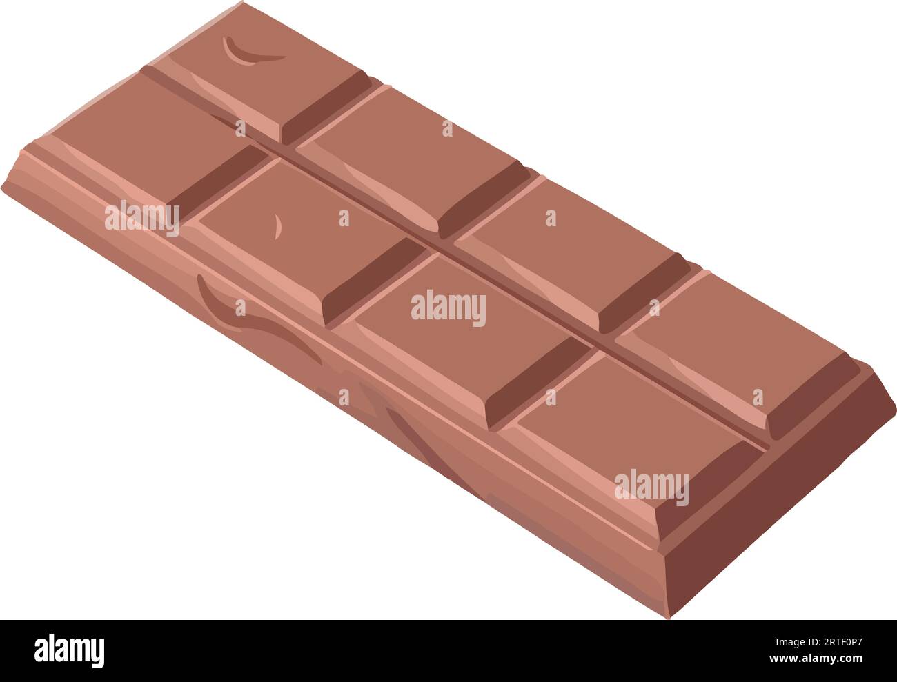 Broken chocolate bar slice, isolated on white Stock Vector Image & Art ...