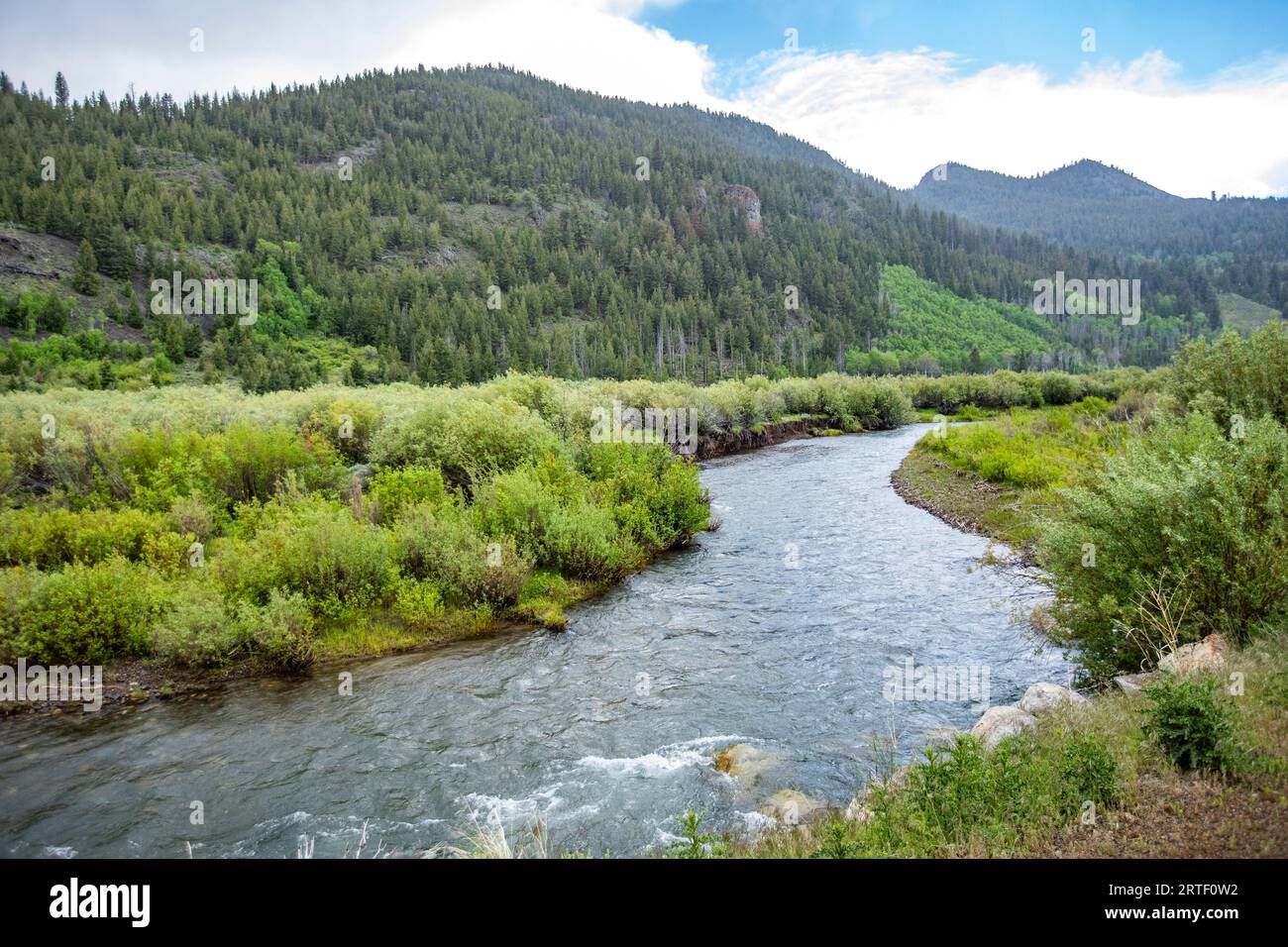 USA, Idaho, Sun Valley, Mountain landscape with North Fork Big Lost River Stock Photo - Alamy