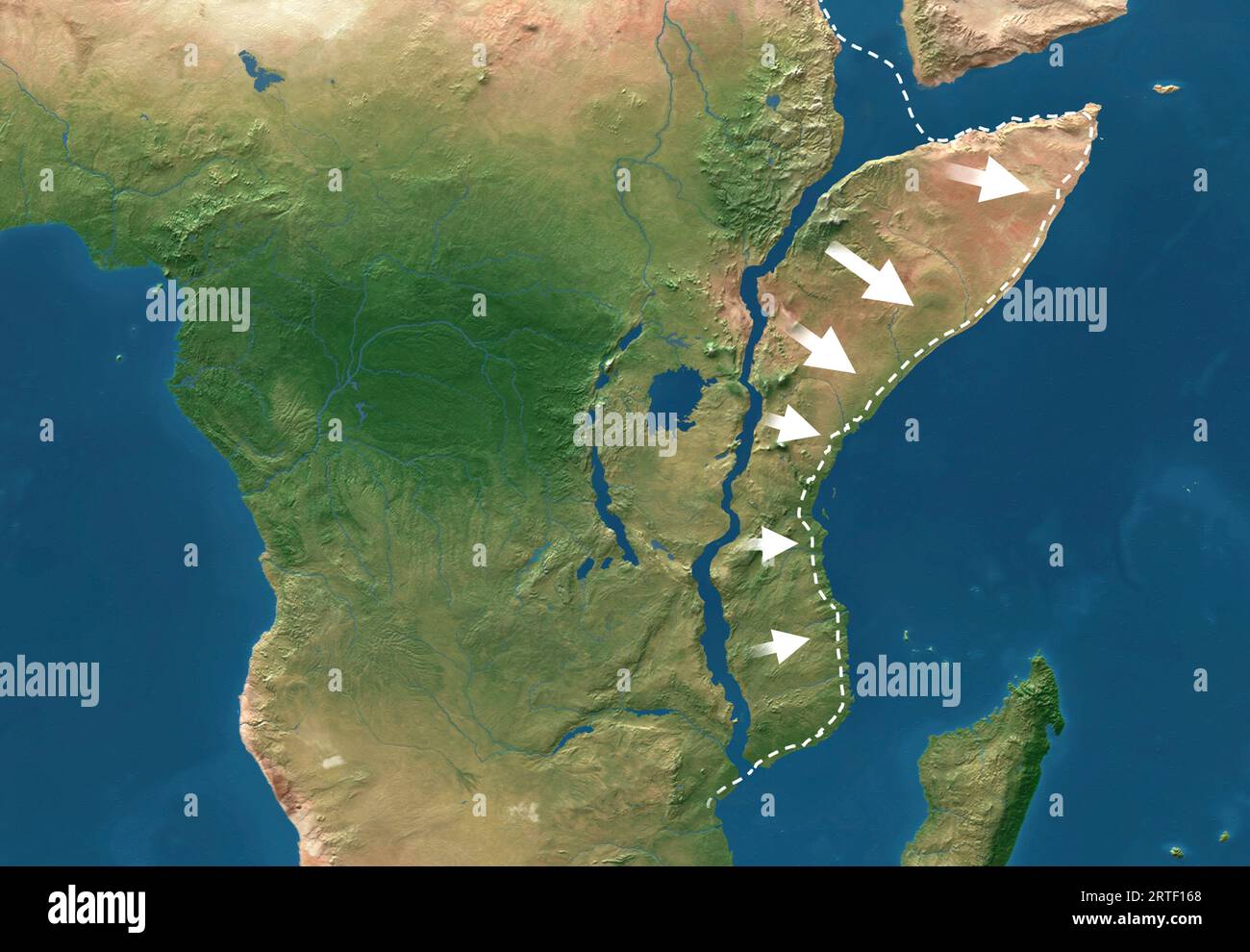 Africa splitting due to the East African Rift, illustration Stock Photo ... Africa splitting due to the East African Rift, illustration Stock Photo ...
