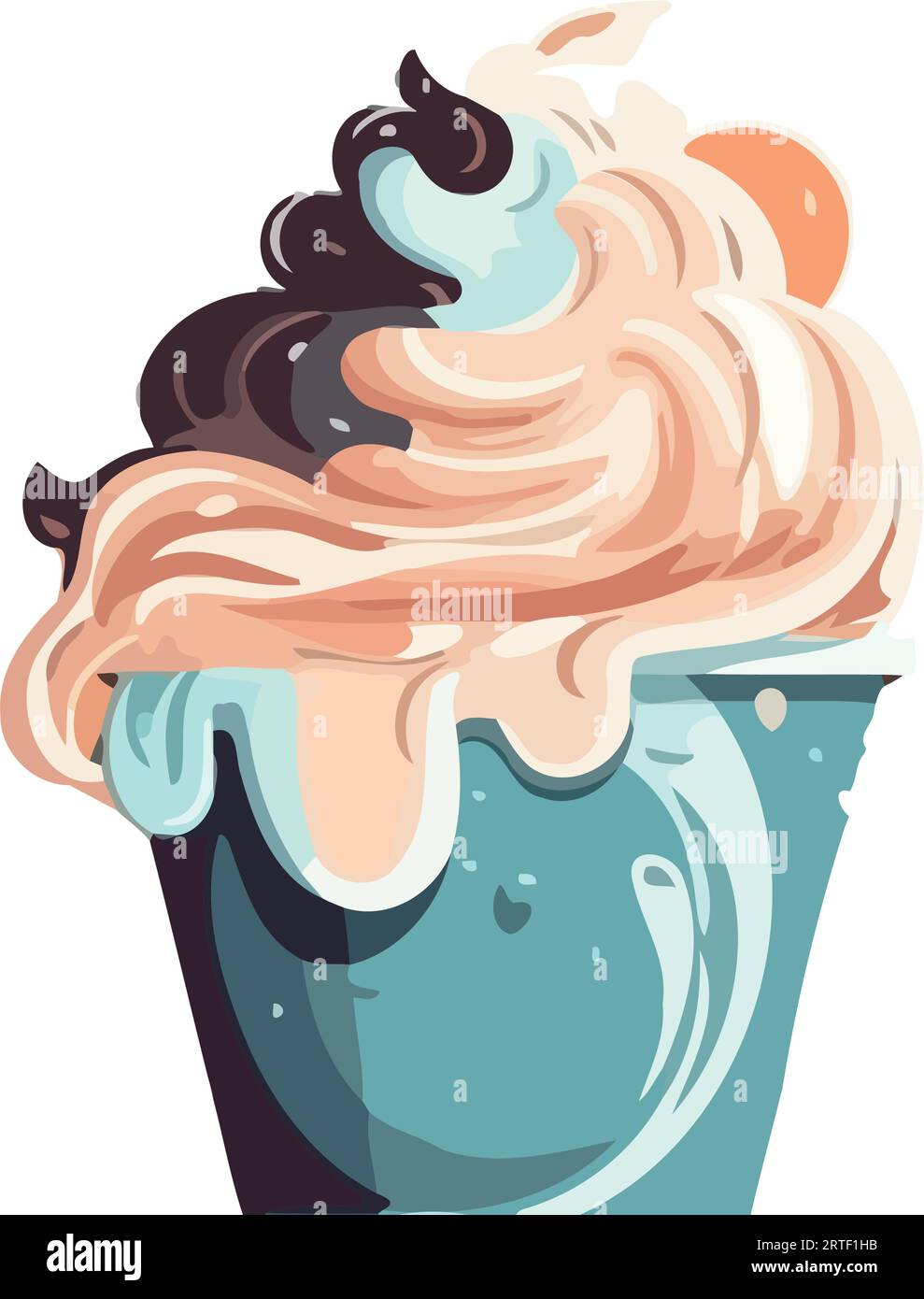 Cute cartoon cupcakes with creamy chocolate icing Stock Vector Image ...