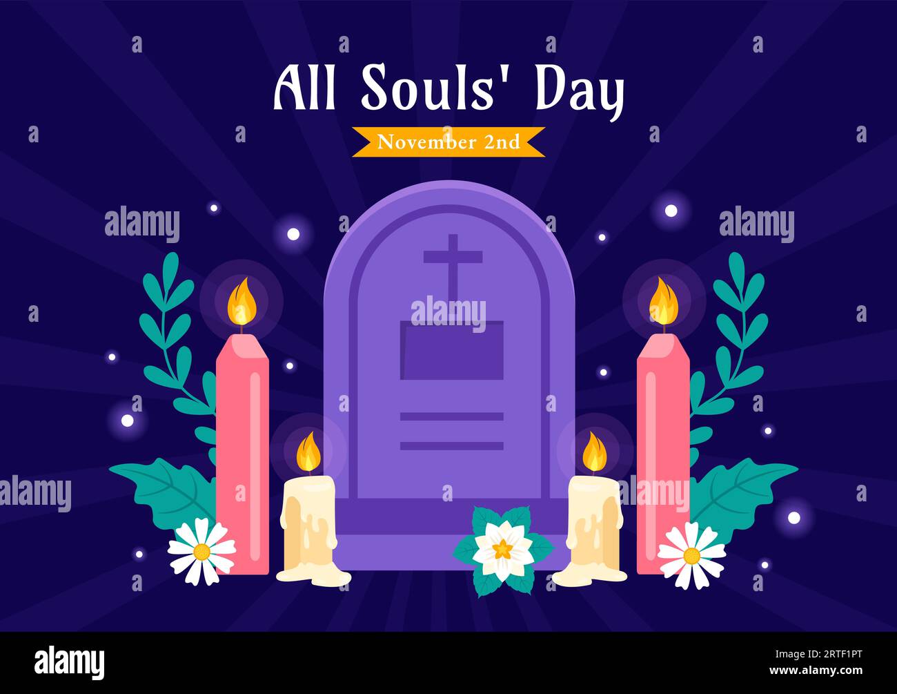 All Souls Day Vector Illustration to Commemorate All Deceased Believers ...